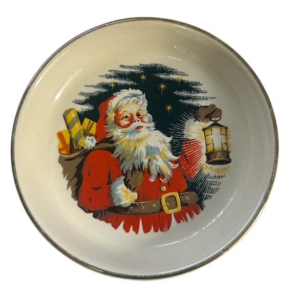 Vintage | Holiday | Vintage Santa Claus Plate Ceramic Christmas Decor ...